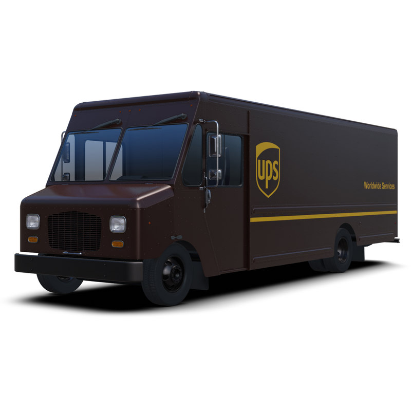 3D ups delivery step van - TurboSquid 1410619