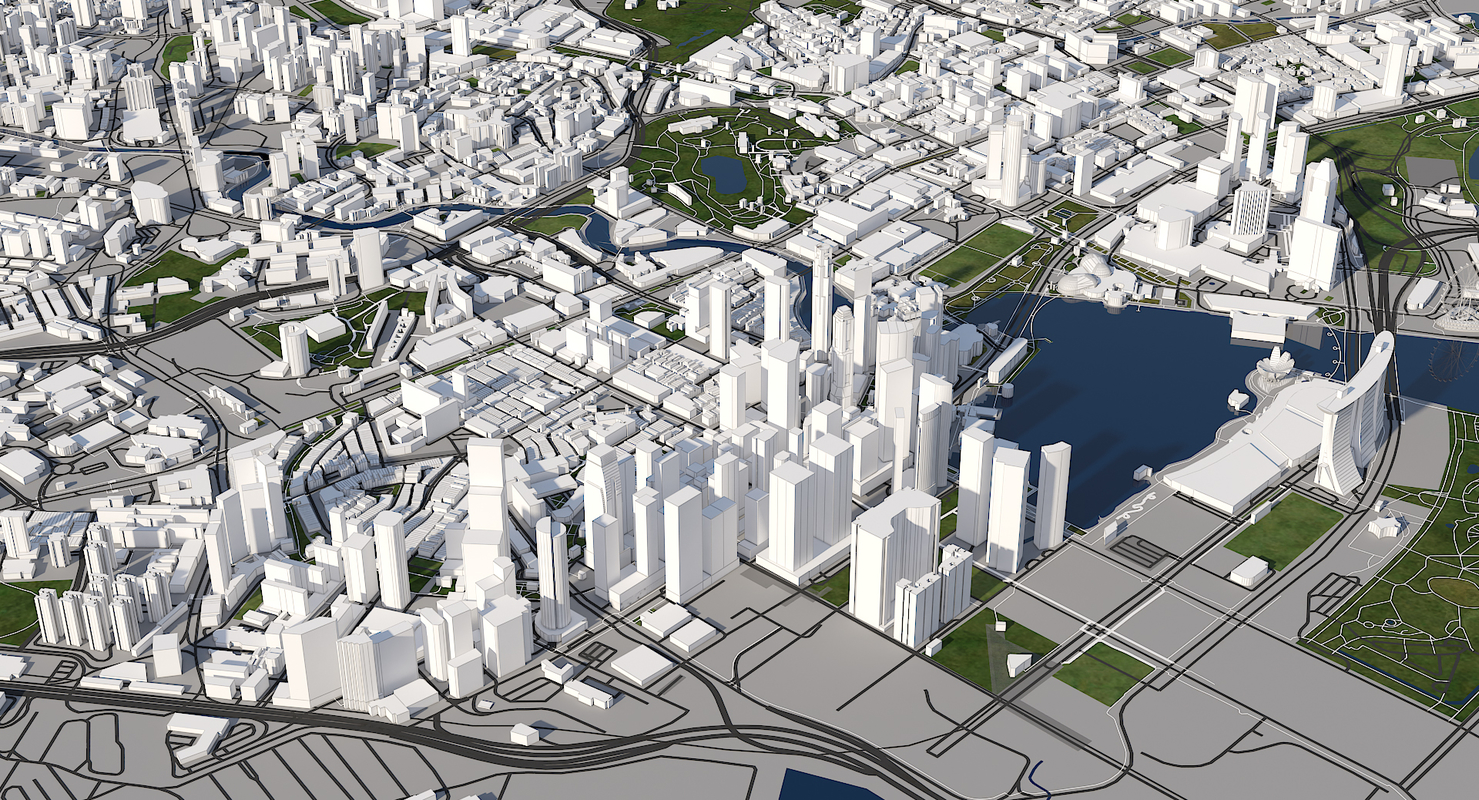 singapore cityscape 3d model