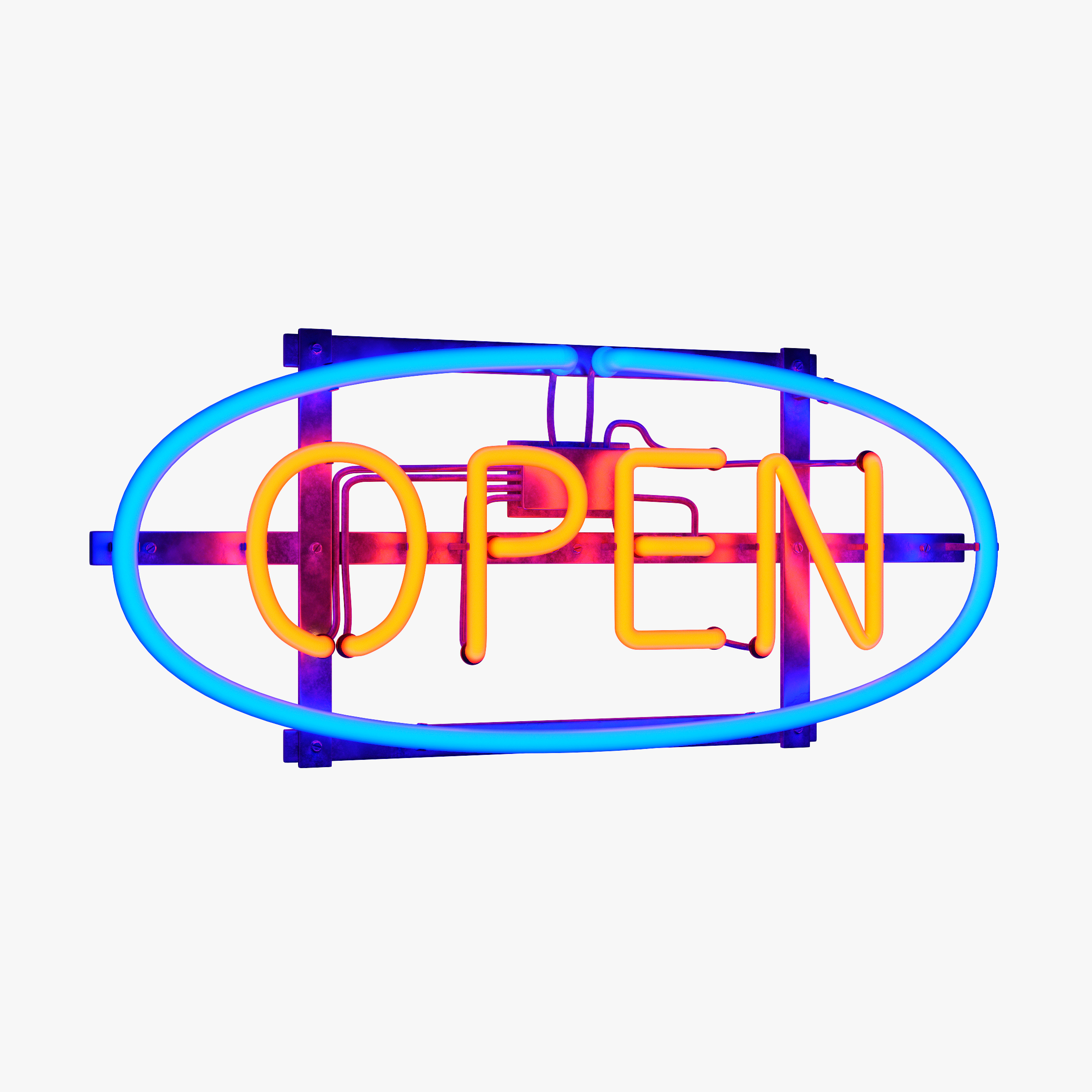 Neon open sign 3D model - TurboSquid 1410938