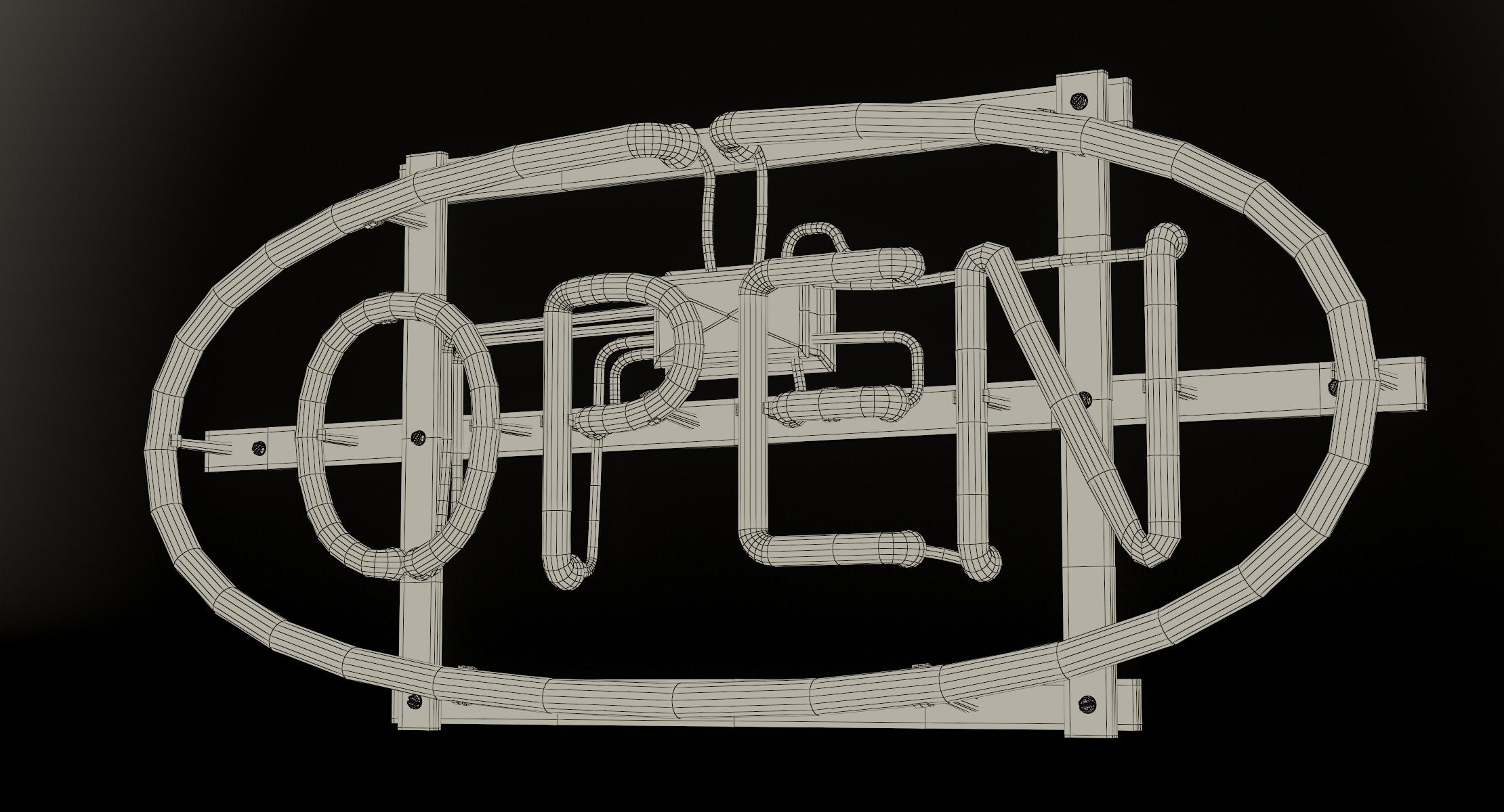 Neon open sign 3D model - TurboSquid 1410938