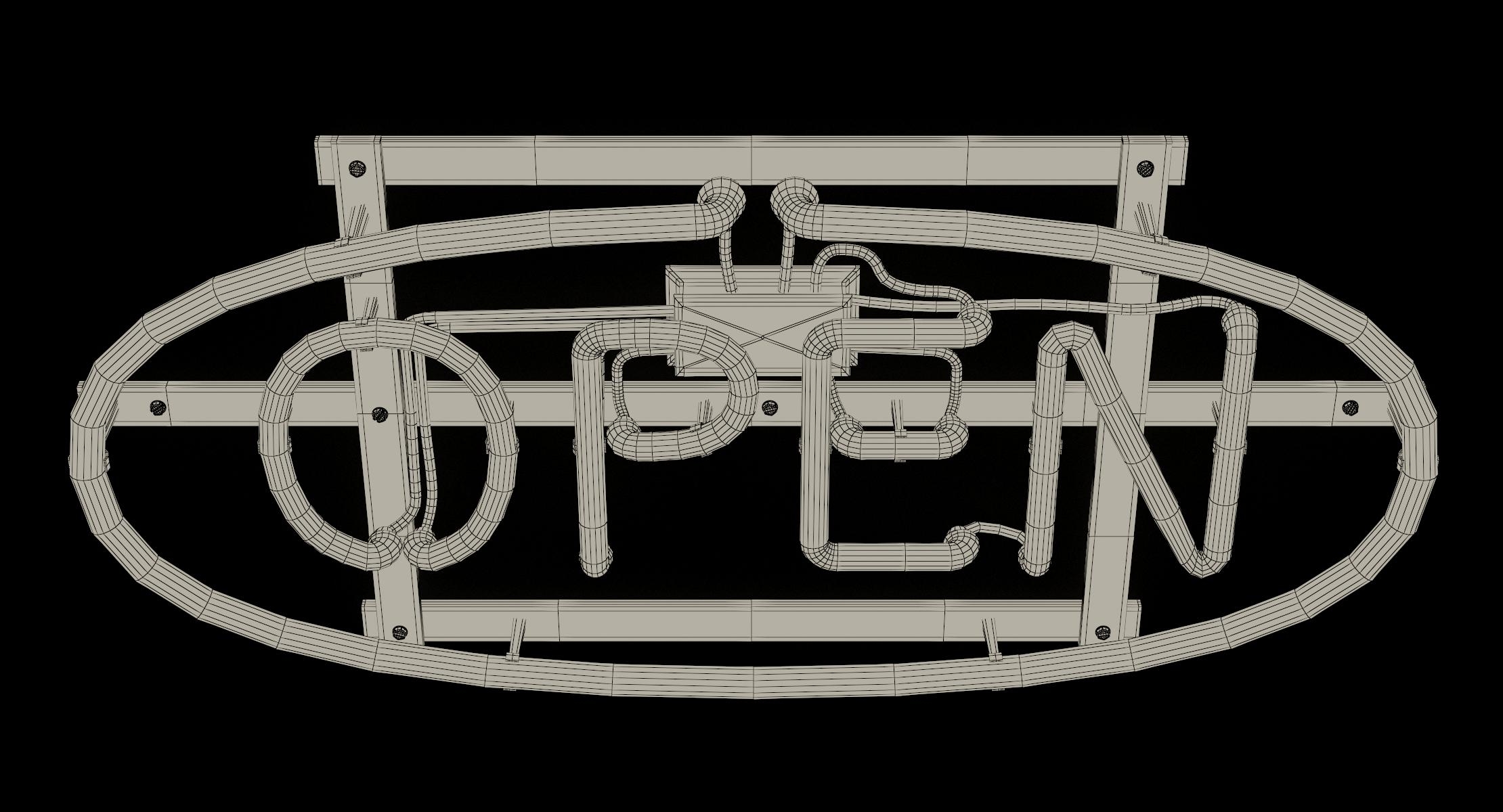 Neon open sign 3D model - TurboSquid 1410938