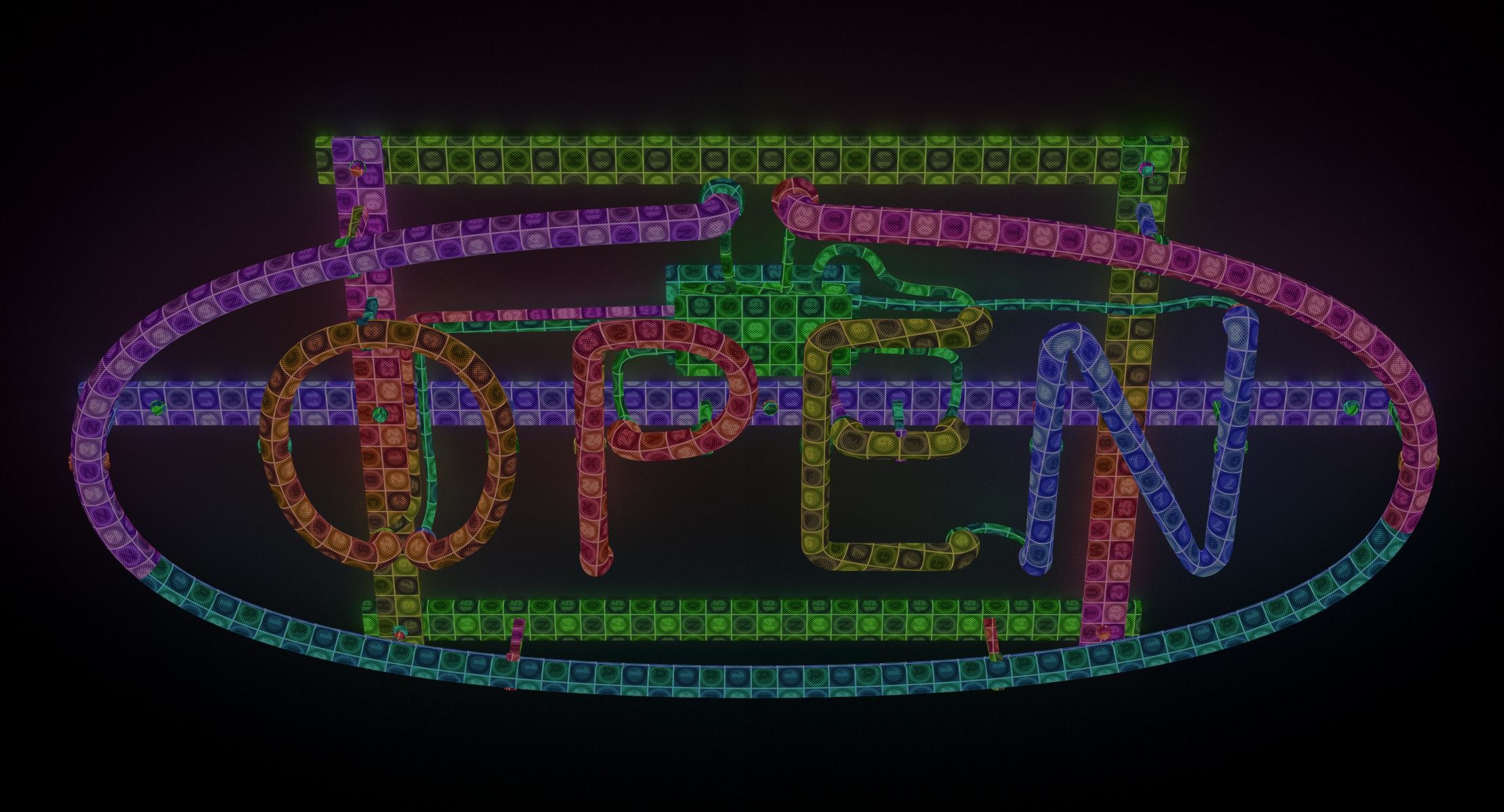 Neon open sign 3D model - TurboSquid 1410938