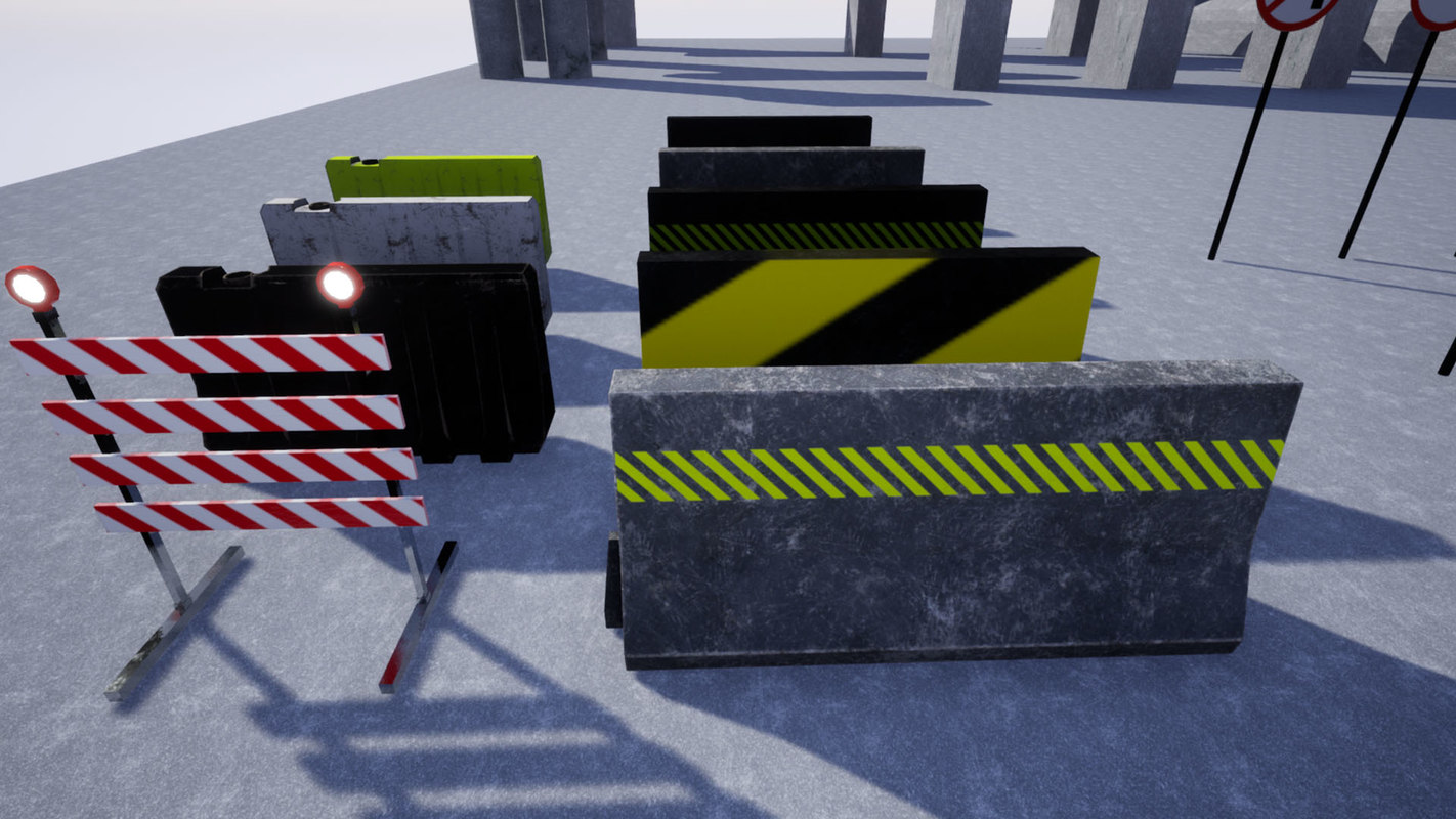 Ready road blockers pack 3D - TurboSquid 1411093