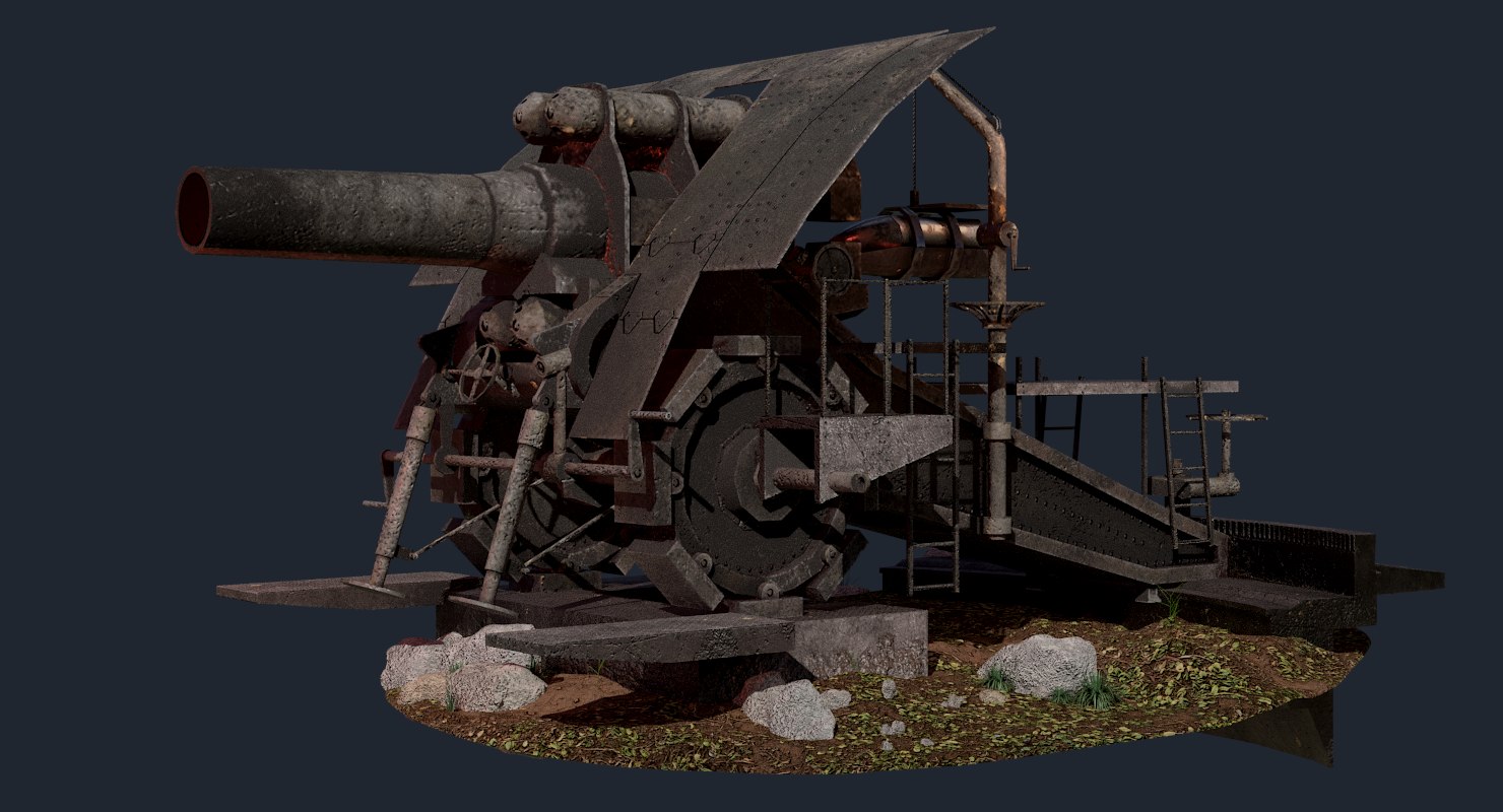 3D big bertha cannon ww1 - TurboSquid 1411550