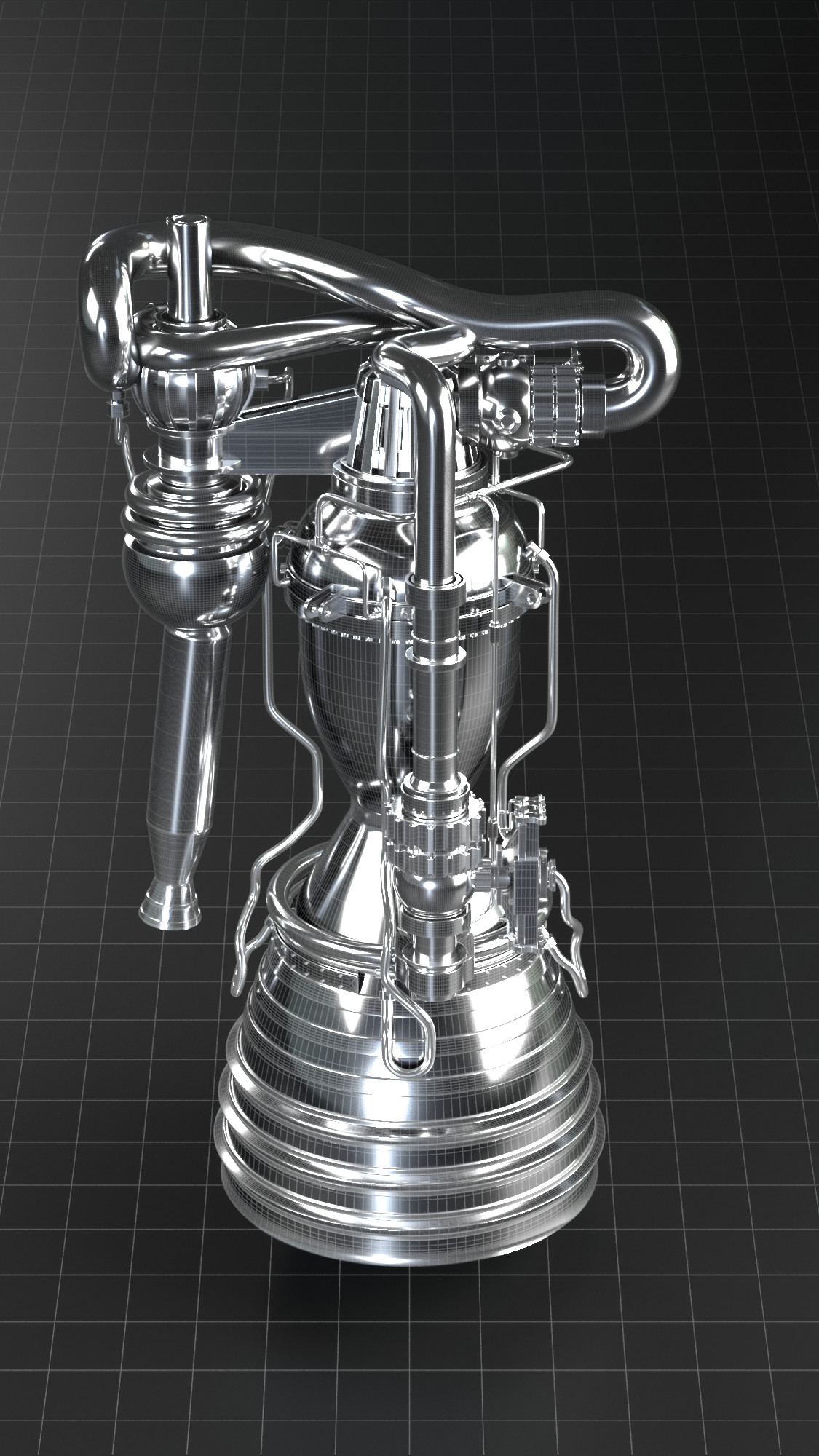 Merlin rocket engine 1c 3D model - TurboSquid 1411669