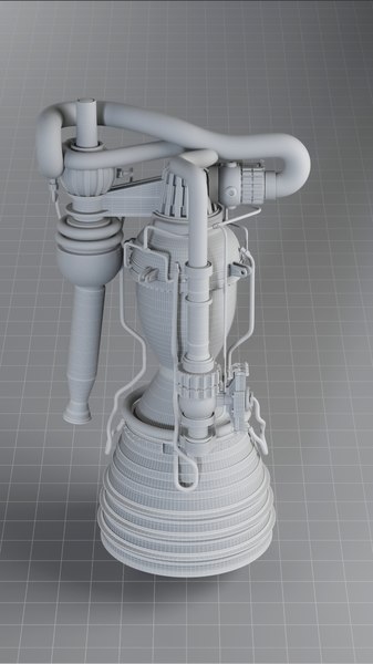 Merlin rocket engine 1c 3D model - TurboSquid 1411669