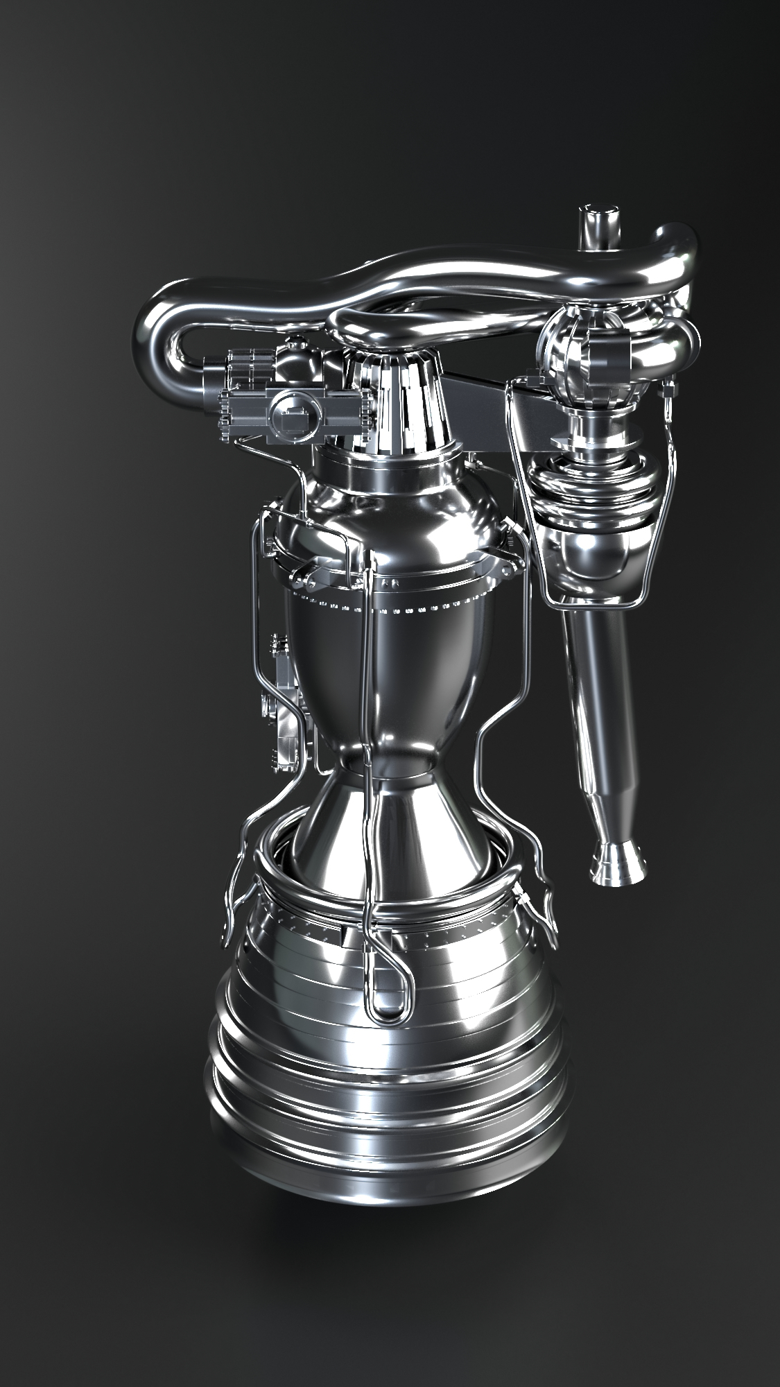 Merlin rocket engine 1c 3D model - TurboSquid 1411669
