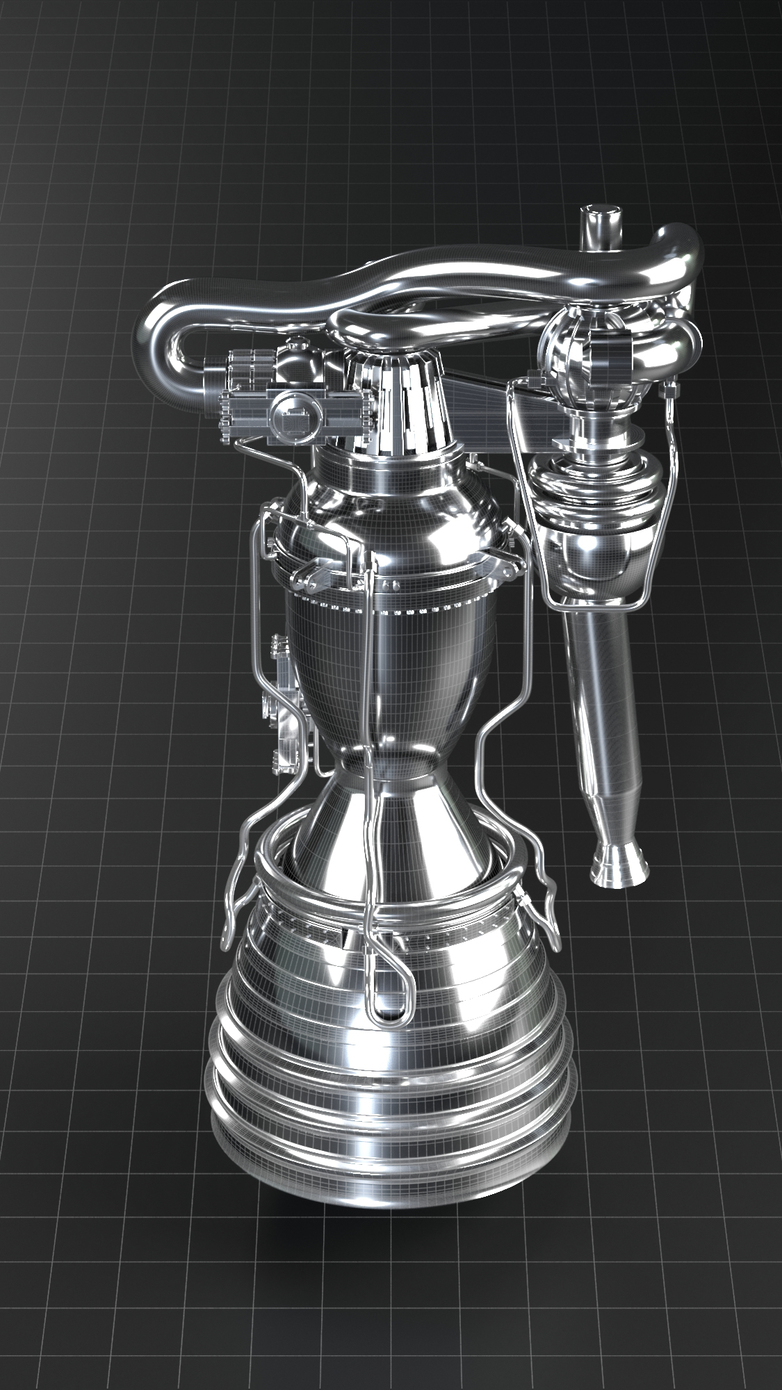 Merlin rocket engine 1c 3D model - TurboSquid 1411669