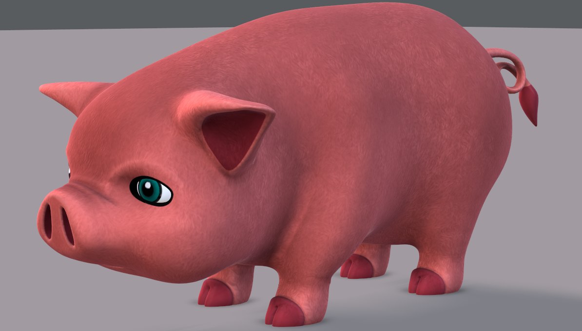 3D pig cartoon v03 animal - TurboSquid 1406262