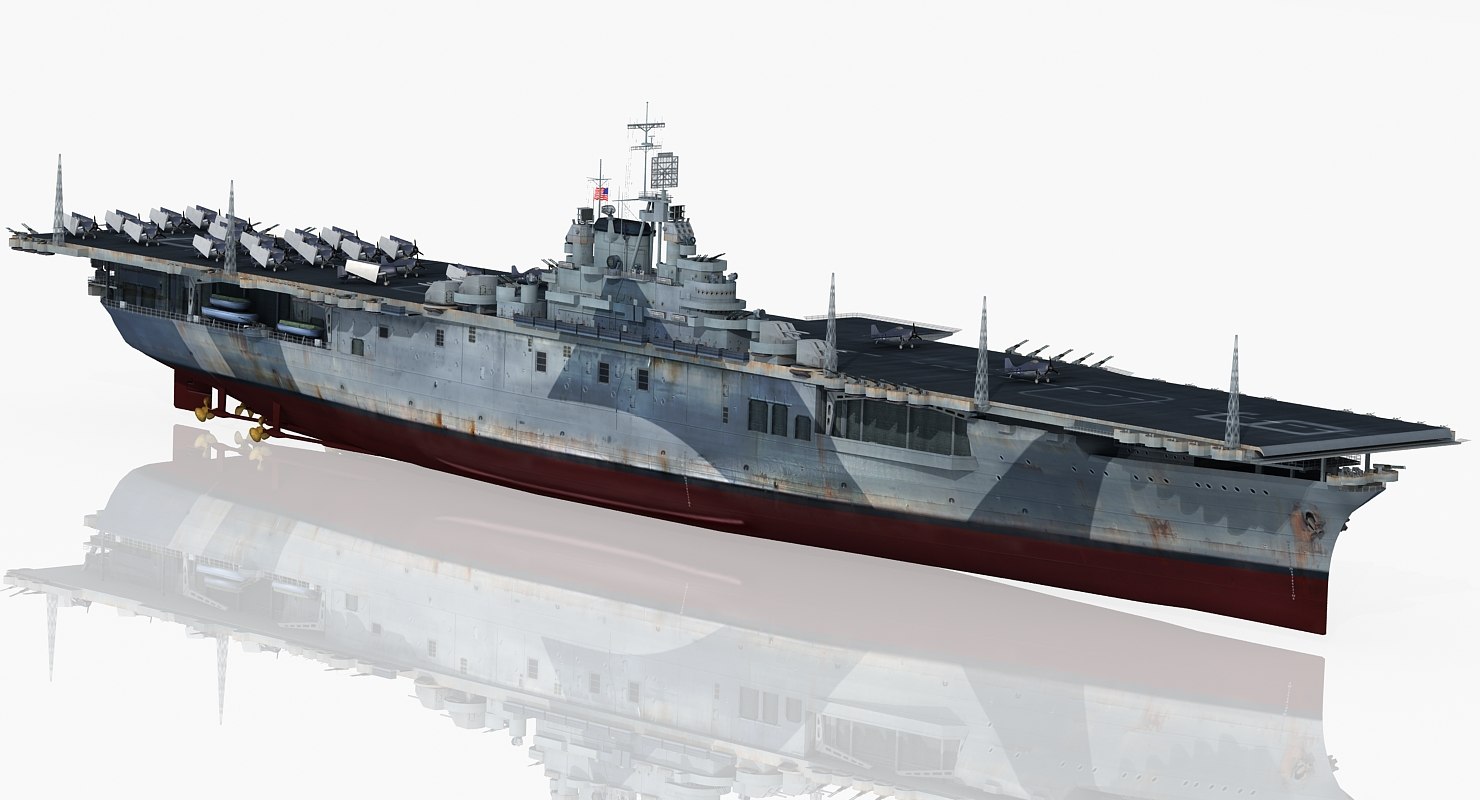 3D uss essex cv-9 1944-1945 model - TurboSquid 1411779