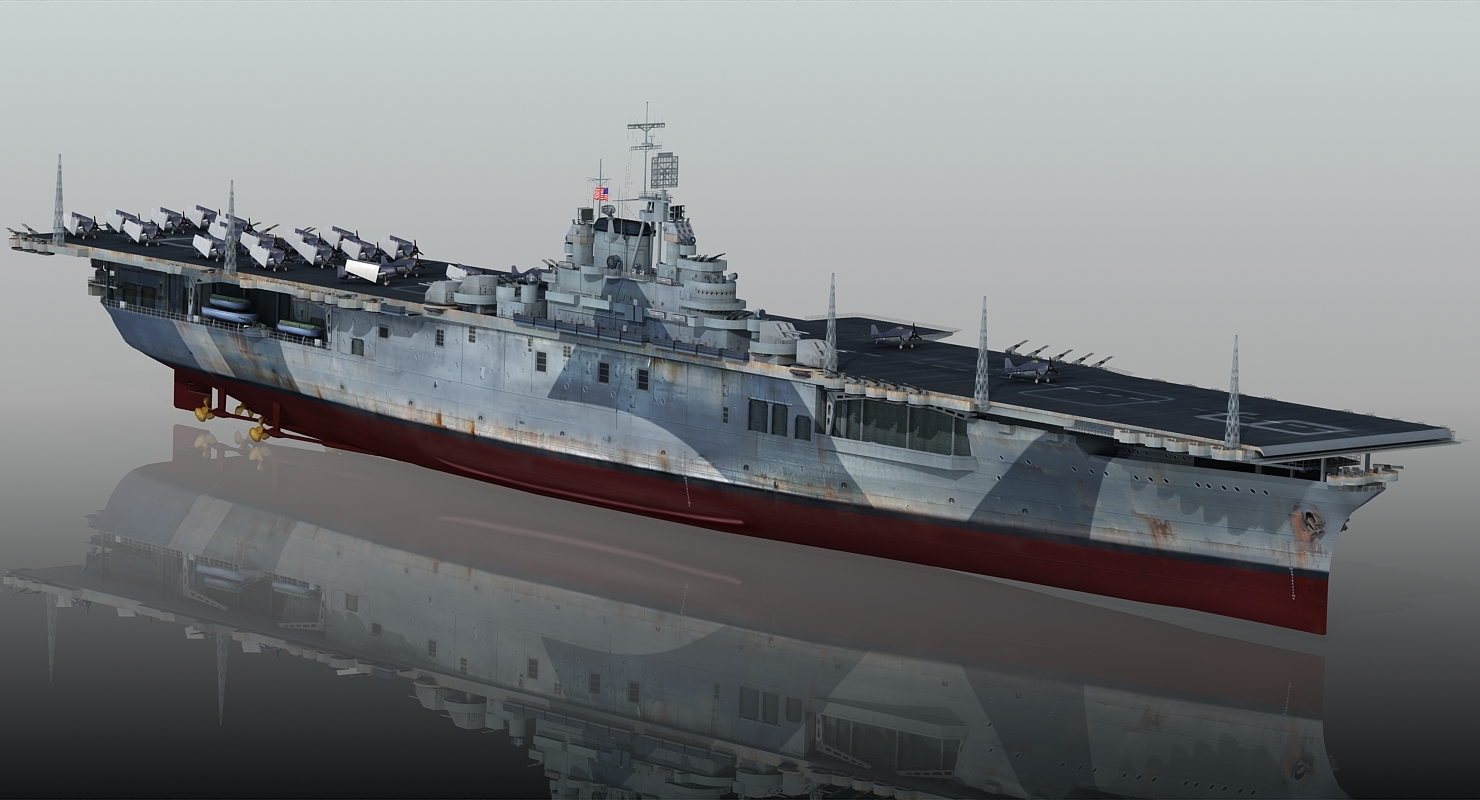 3D uss essex cv-9 1944-1945 model - TurboSquid 1411779