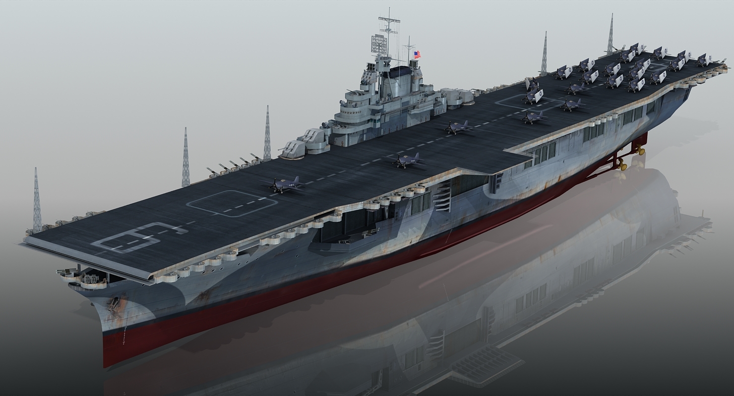3D uss essex cv-9 1944-1945 model - TurboSquid 1411779