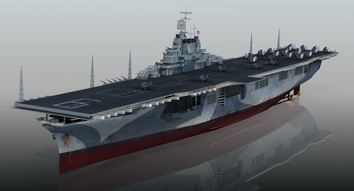 3D uss essex cv-9 1944-1945 model - TurboSquid 1411779