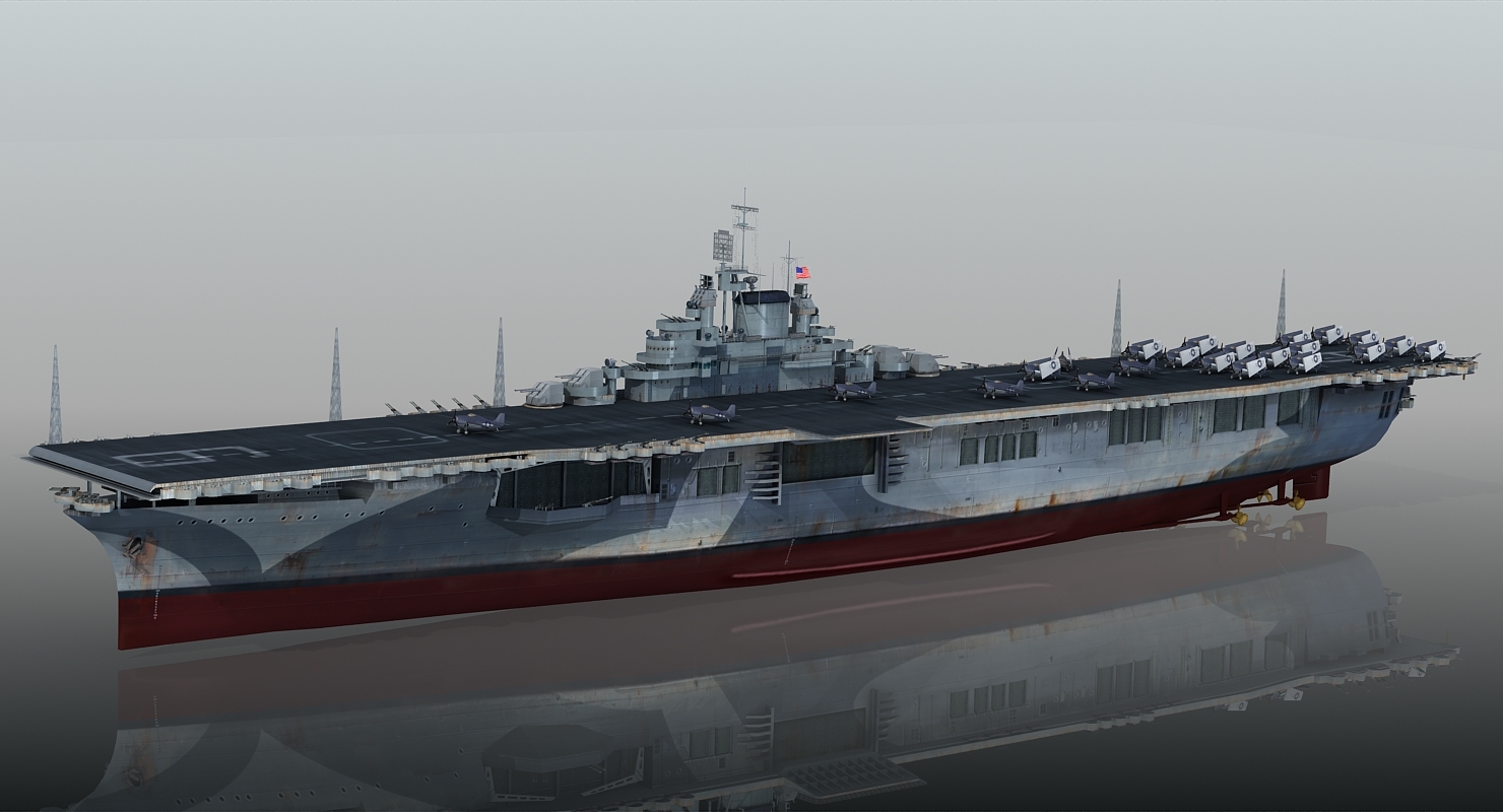 3D uss essex cv-9 1944-1945 model - TurboSquid 1411779