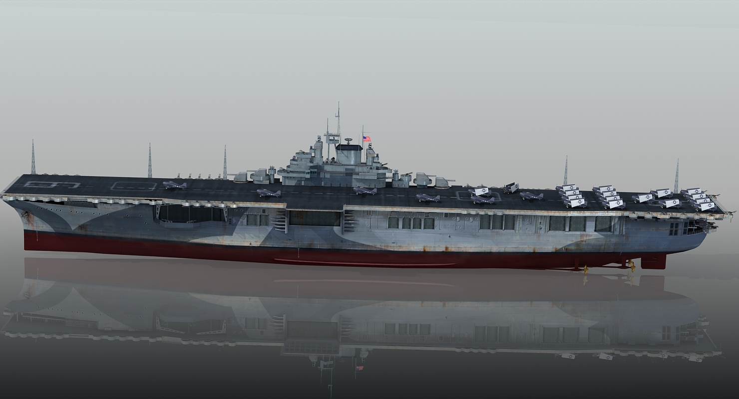3D uss essex cv-9 1944-1945 model - TurboSquid 1411779