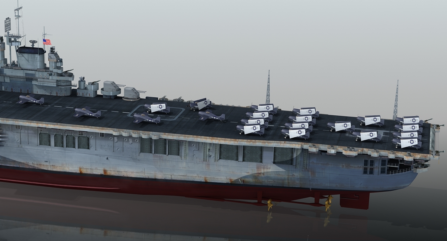 3D uss essex cv-9 1944-1945 model - TurboSquid 1411779