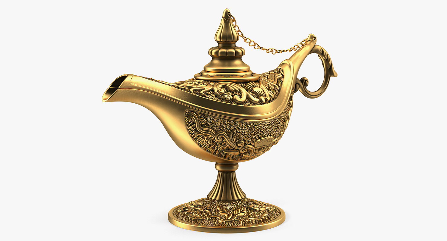 3D model antique magic lamp gold - TurboSquid 1412615