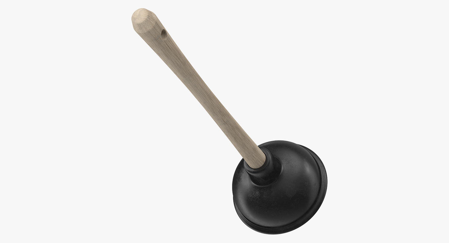 3D household plunger wooden stick - TurboSquid 1412702