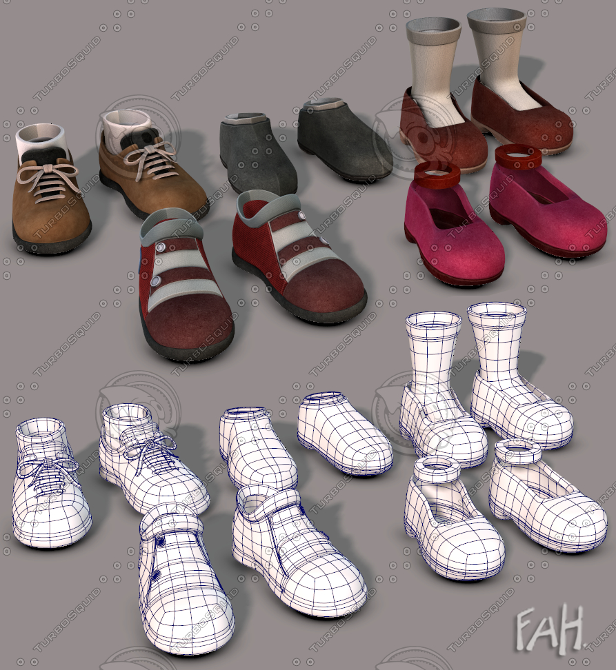 3D cartoon shoe model - TurboSquid 1298647