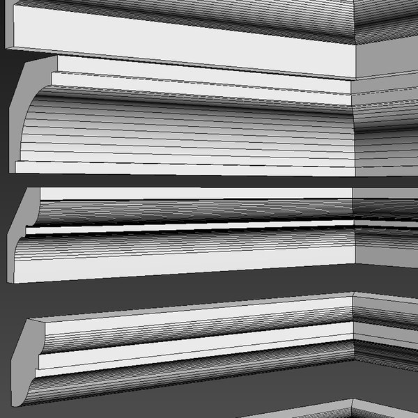 Linear cornice 45 pieces 3D model - TurboSquid 1413423