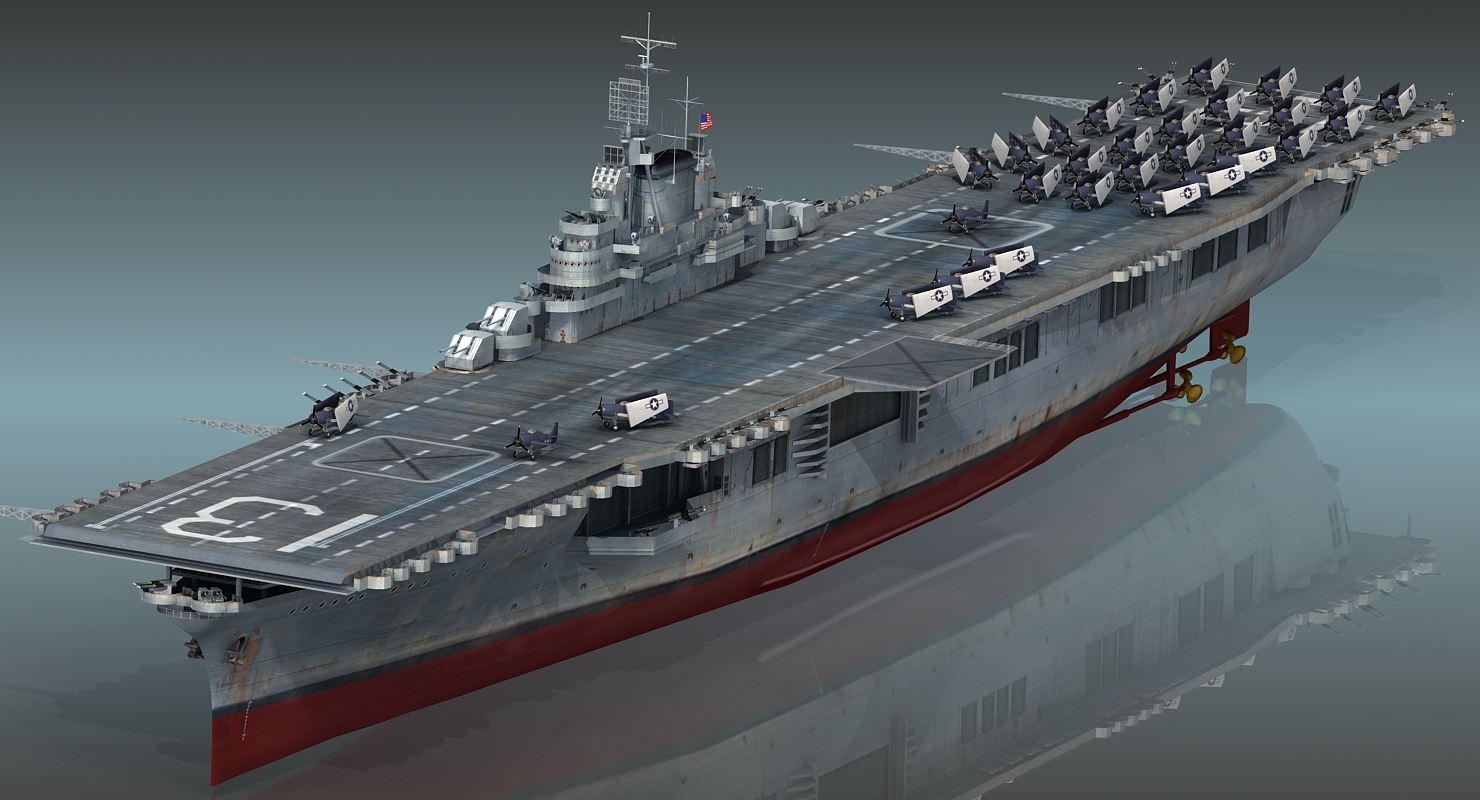 3D uss franklin cv-13 cv - TurboSquid 1413458