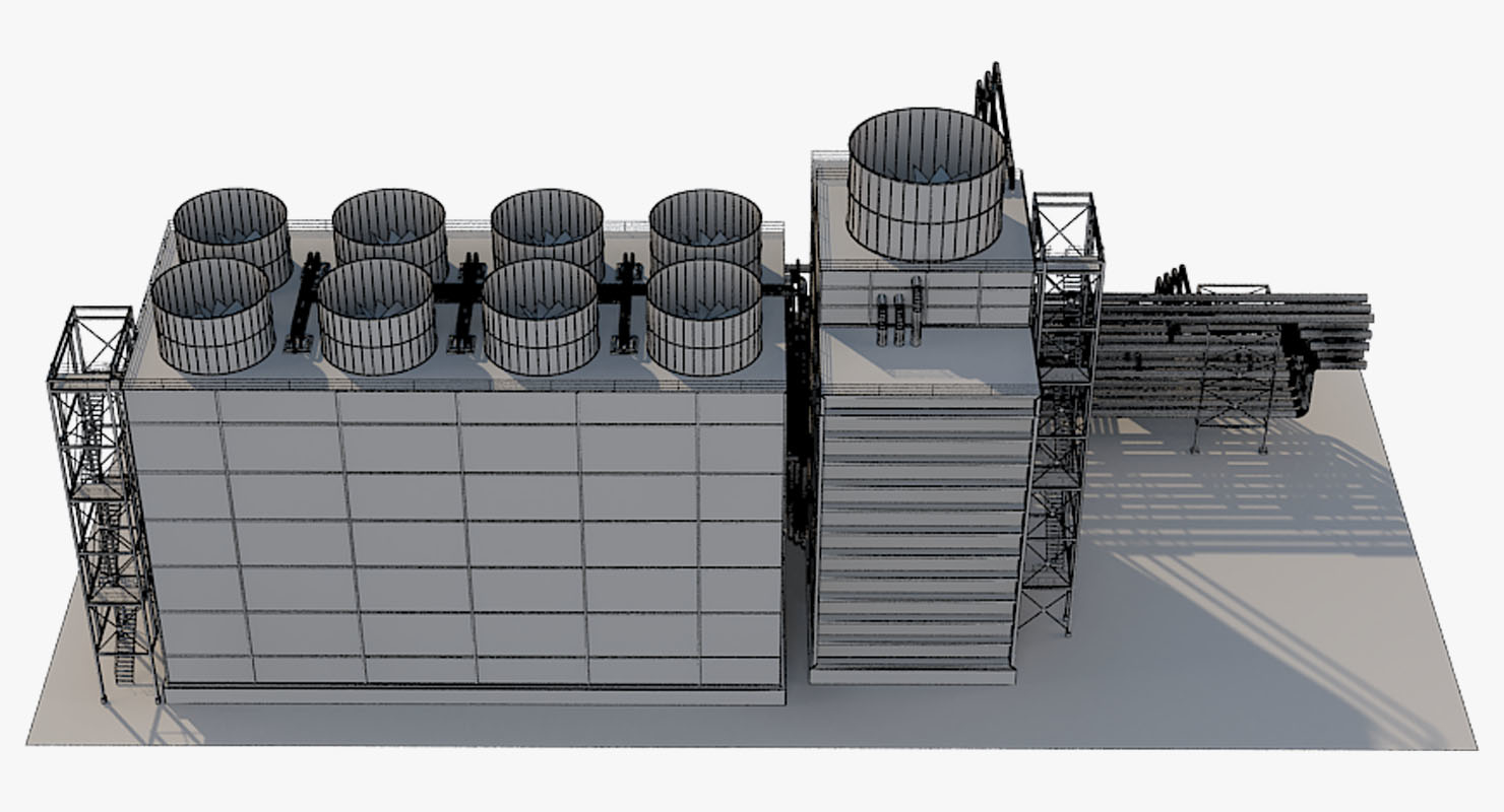 3D industrial cooling tower 3 - TurboSquid 1413743