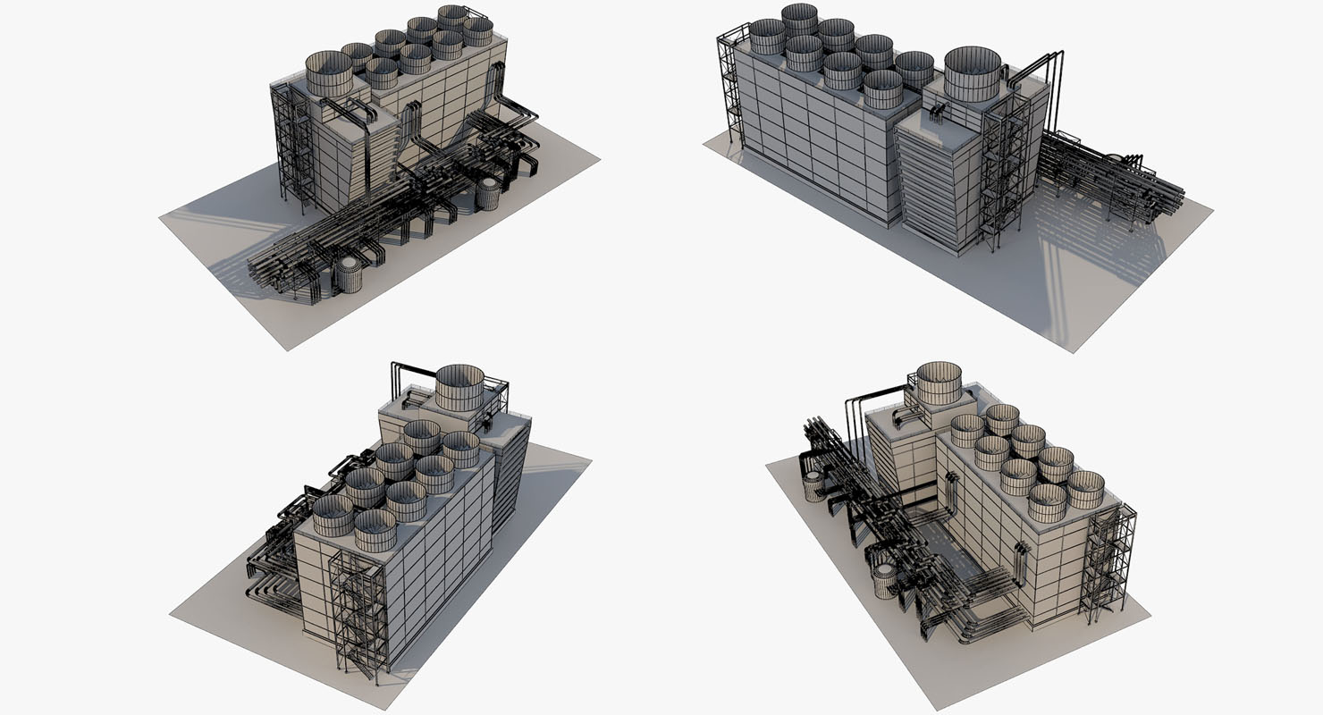 3D industrial cooling tower 3 - TurboSquid 1413743
