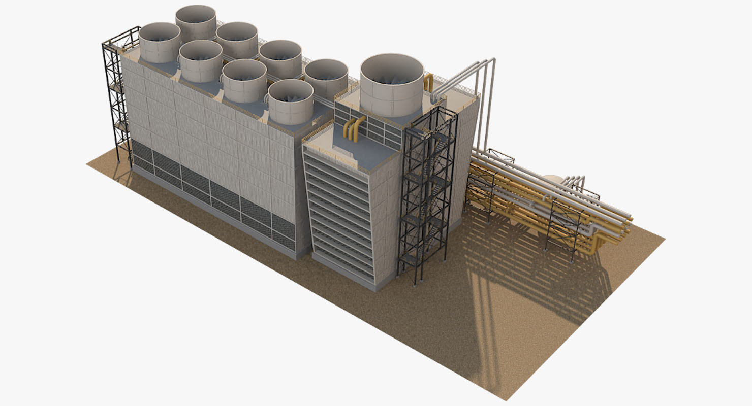 3D industrial cooling tower 3 - TurboSquid 1413743