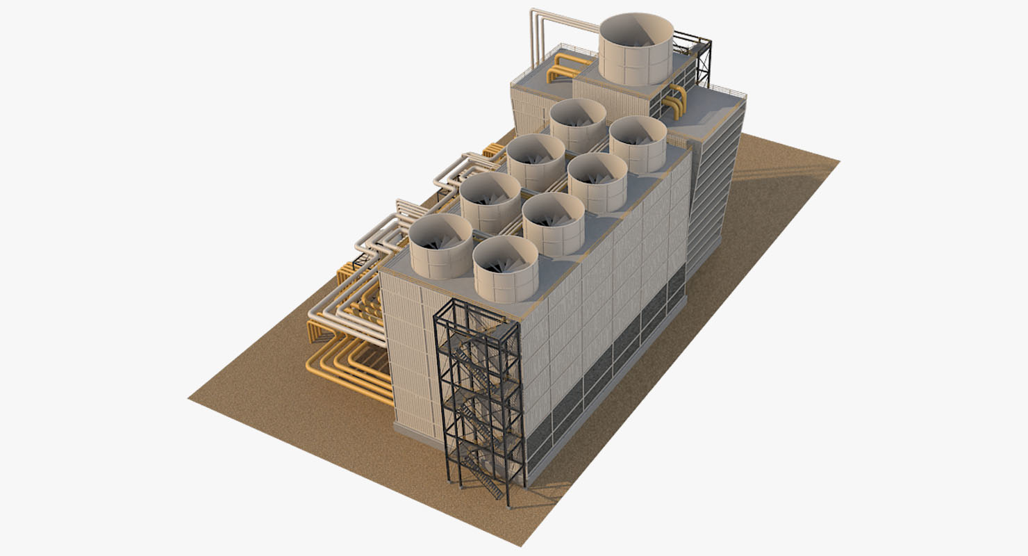 3D industrial cooling tower 3 - TurboSquid 1413743