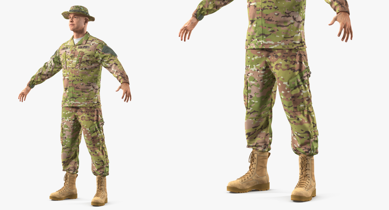 Army soldier t-pose fur 3D model - TurboSquid 1414108