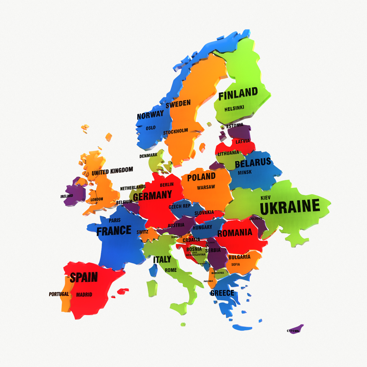 3D maps europe - TurboSquid 1413942