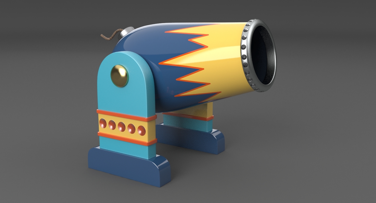 3D cartoon cannon pack model - TurboSquid 1414161