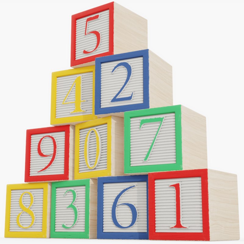3D wooden number blocks model - TurboSquid 1414261