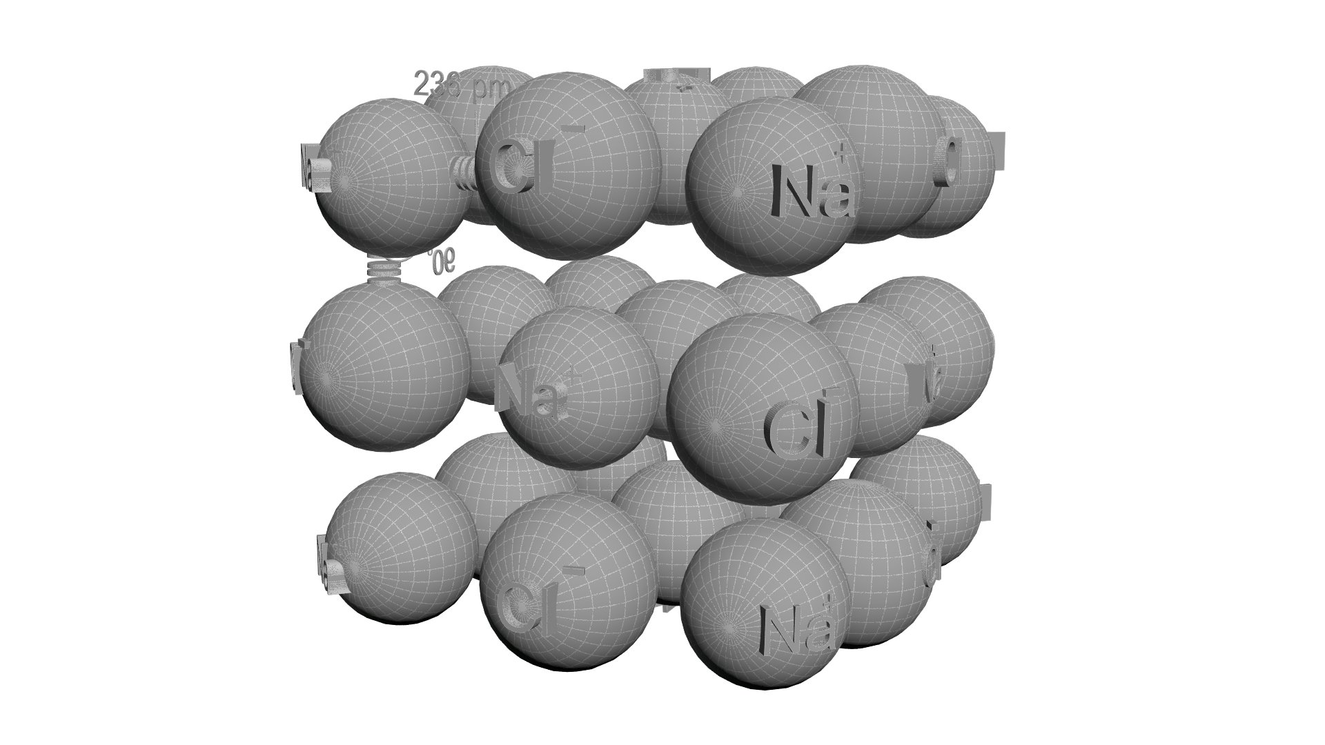 Na-cl molecule structure 3D model - TurboSquid 1414502