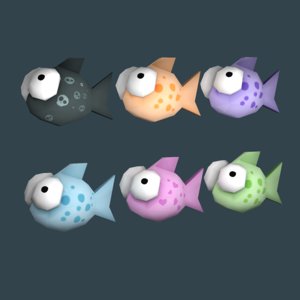 Blender Characters-Cartoon-Fish Models | TurboSquid