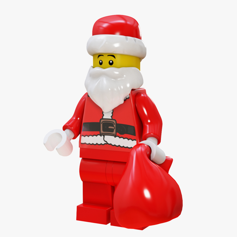 3D lego santa sleigh reindeer - TurboSquid 1409818