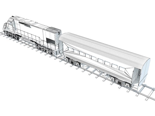 3ds max train wagon