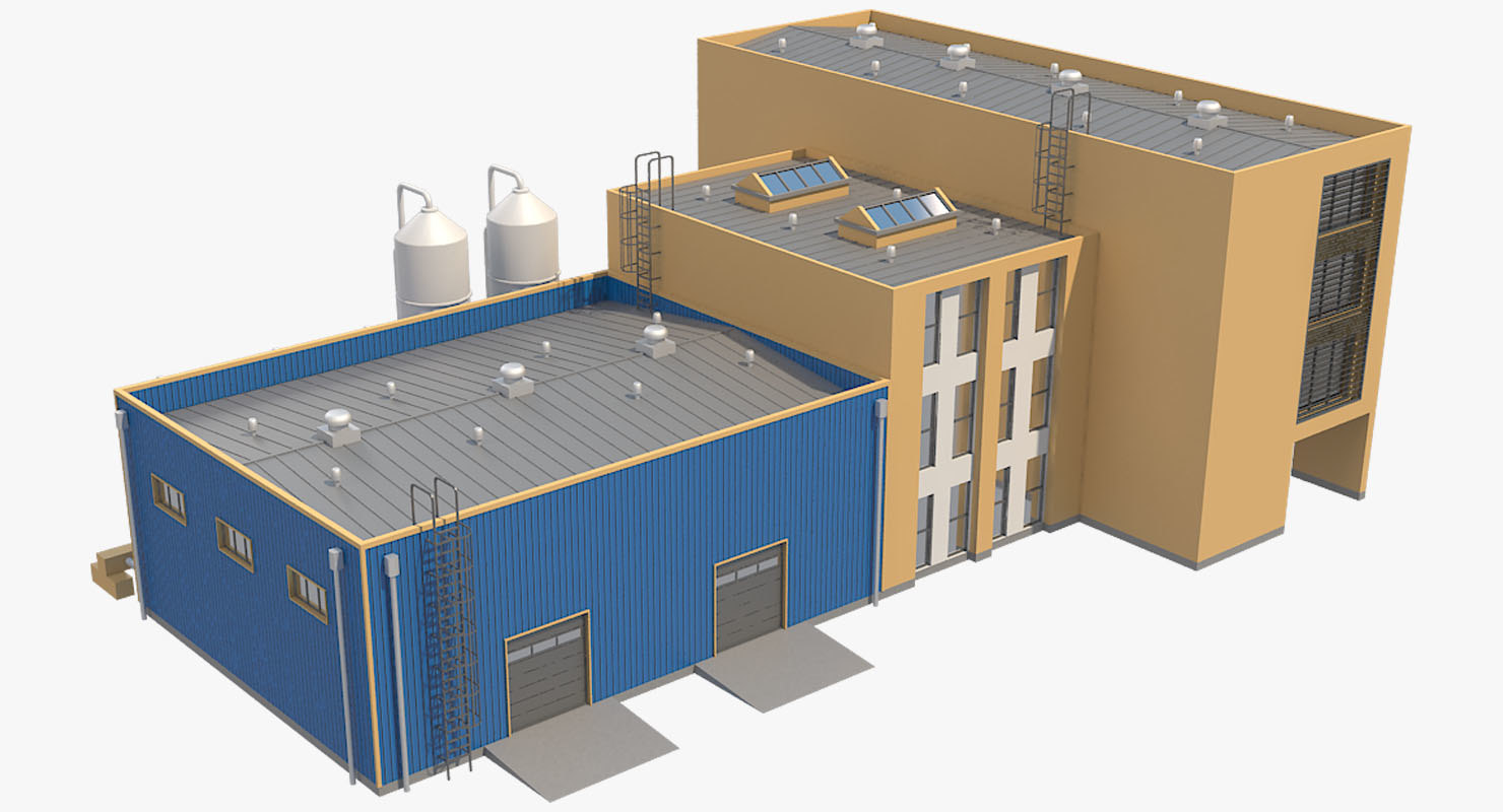 3d model industrial building