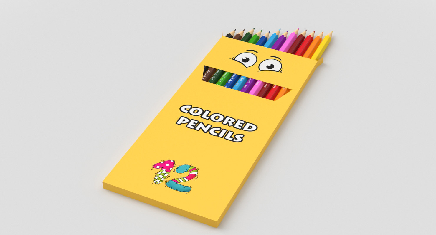 Pencils box 3D model - TurboSquid 1415224