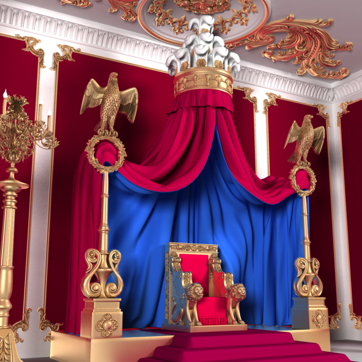 3D throne room x1 interior - TurboSquid 1415283