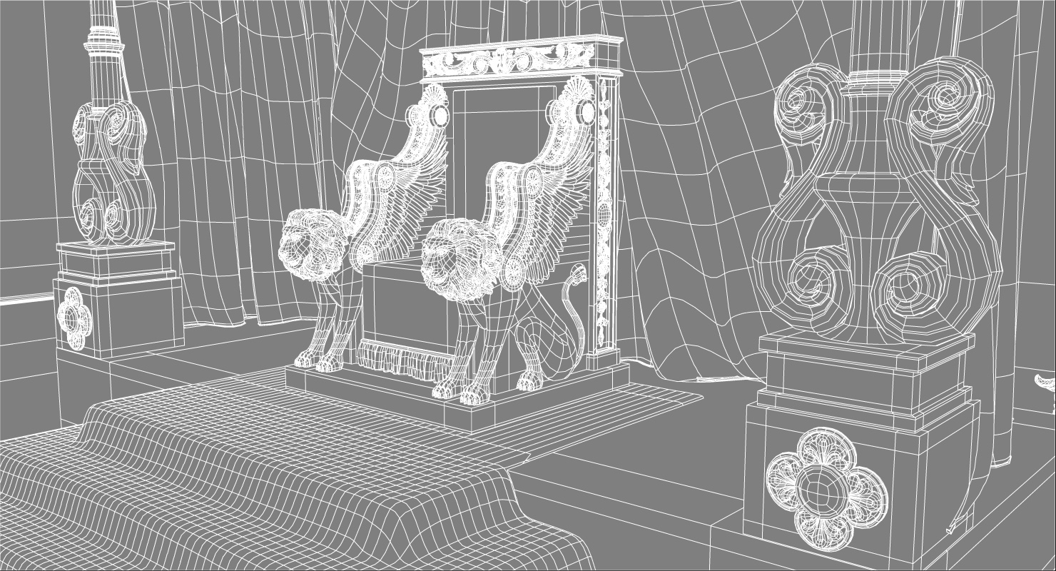 3D throne room x1 interior - TurboSquid 1415283