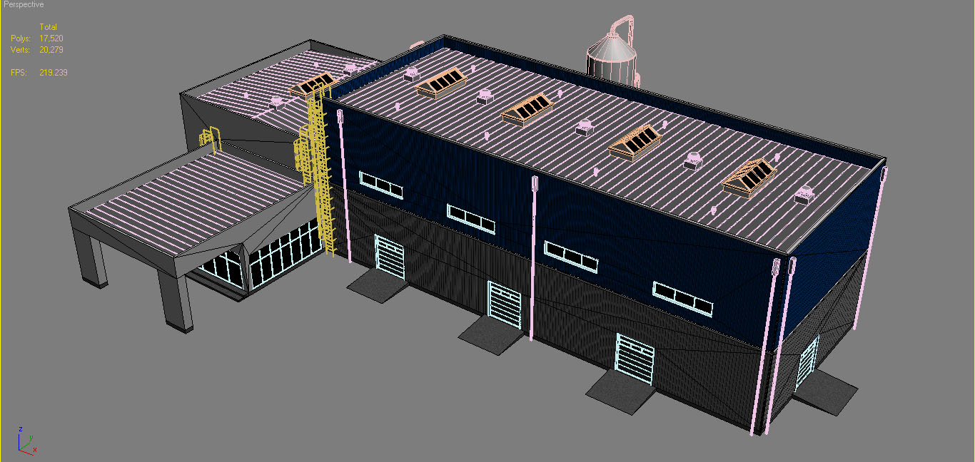 3d model industrial building