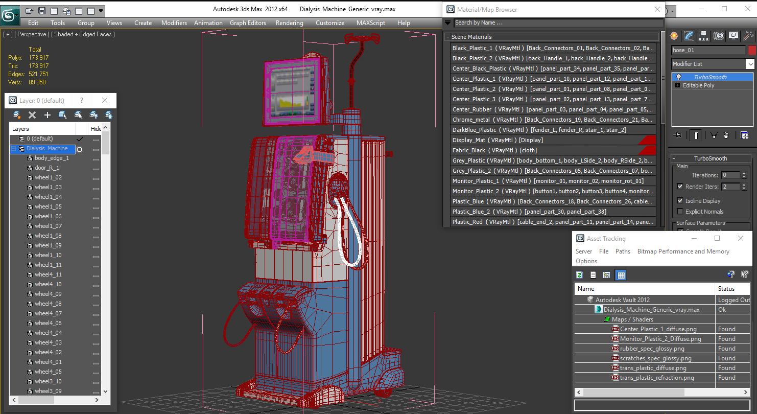 3D dialysis machine generic model - TurboSquid 1416196