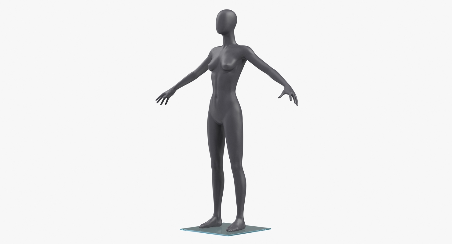 3D female dark grey mannequin - TurboSquid 1416203