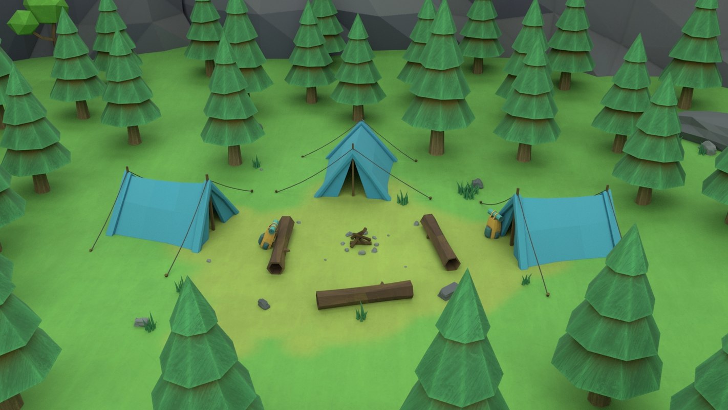 Cartoon camp 3D model - TurboSquid 1416021