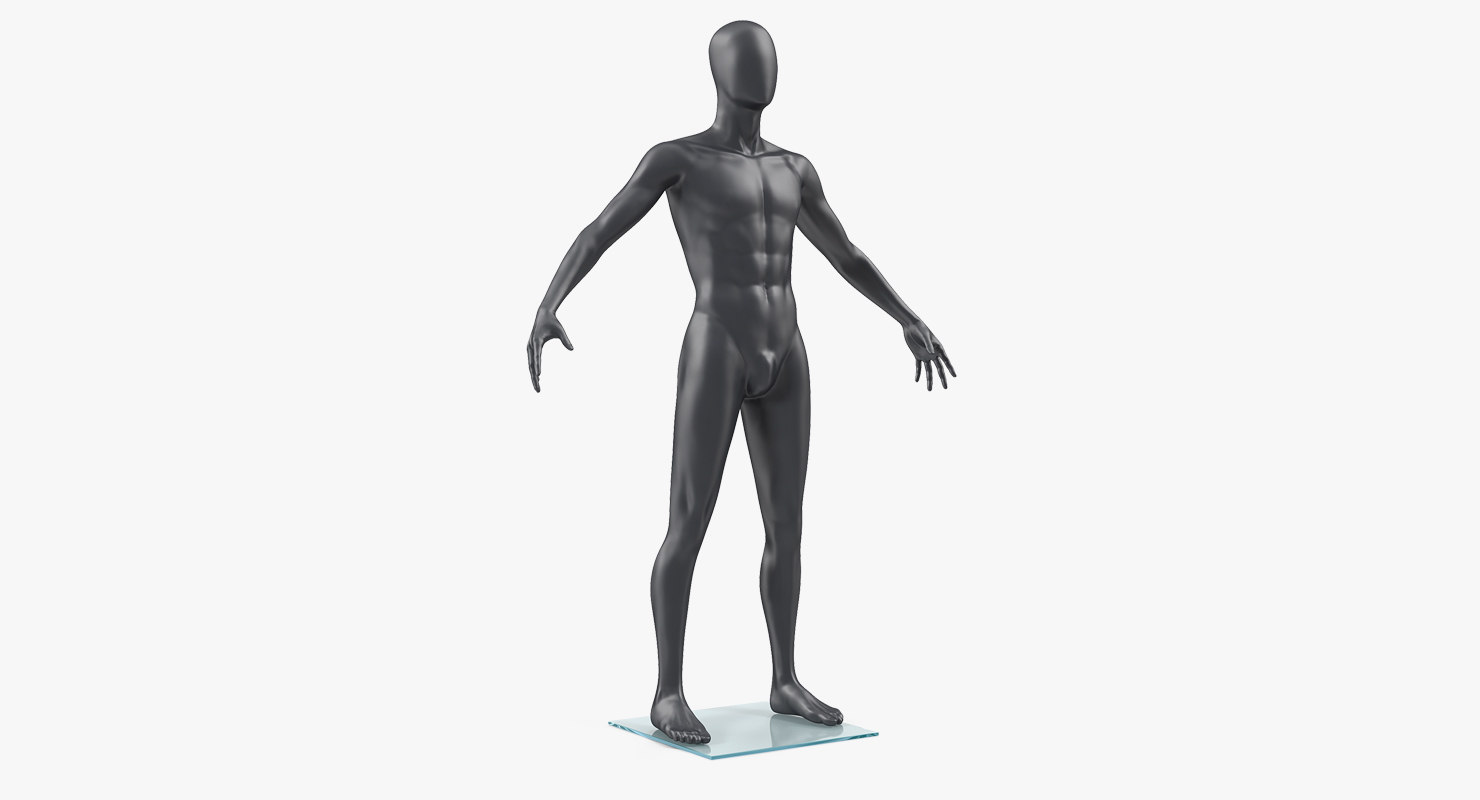3D male mannequin dark grey - TurboSquid 1416235