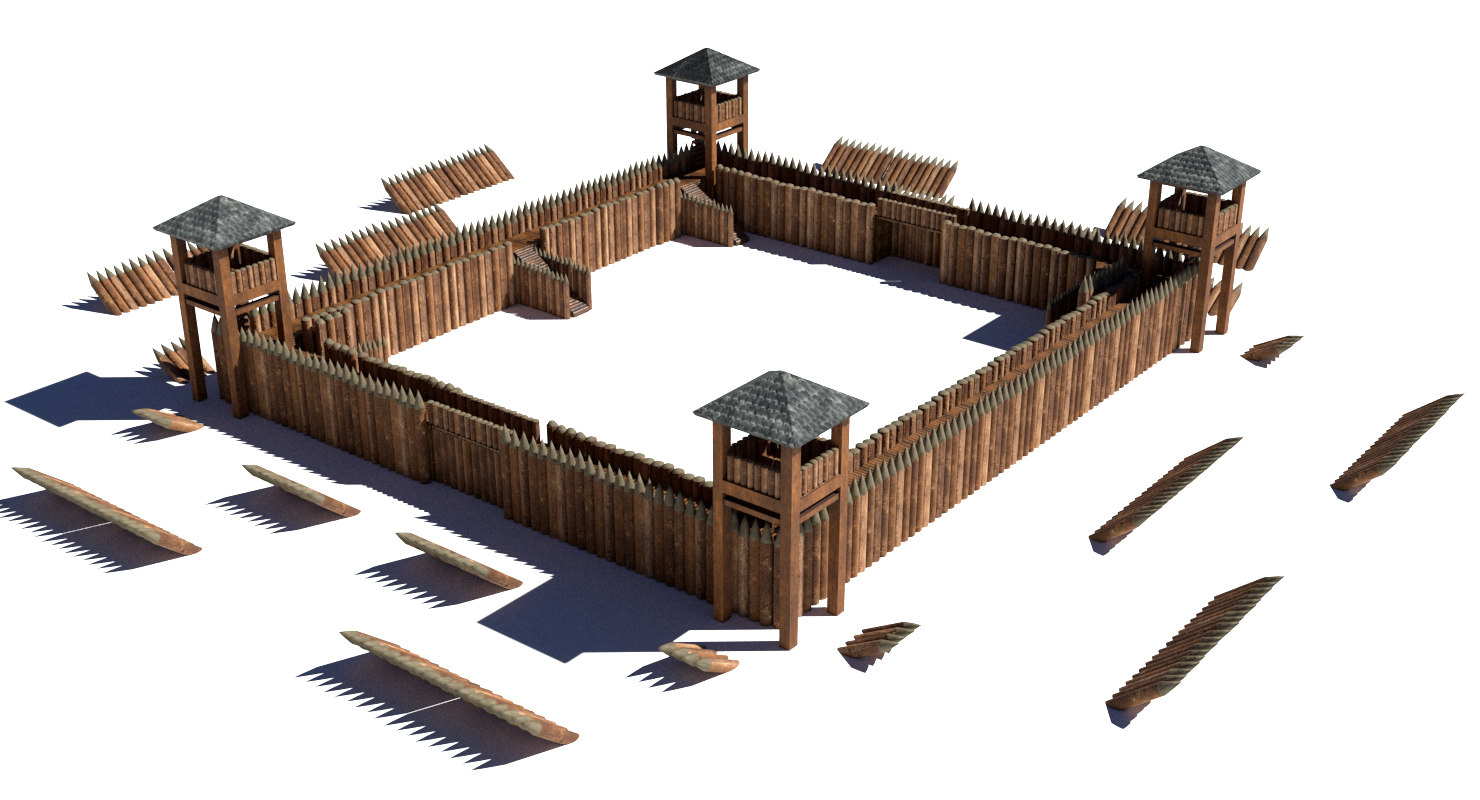 3D modular fort fortress model - TurboSquid 1416068