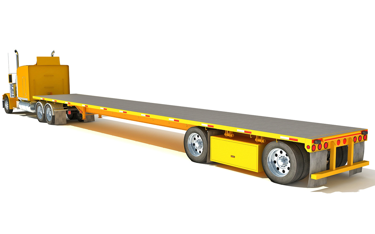 heavy truck flatbed 3d model
