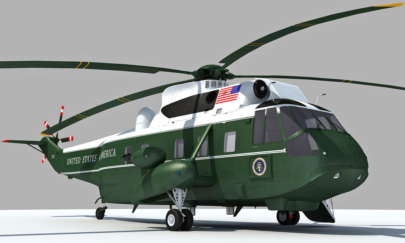 3d model of presidential aircraft marine helicopter
