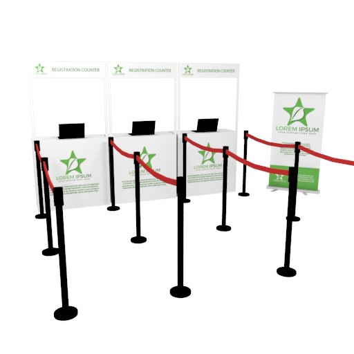 Registration counter banner stand 3D model - TurboSquid 1416145
